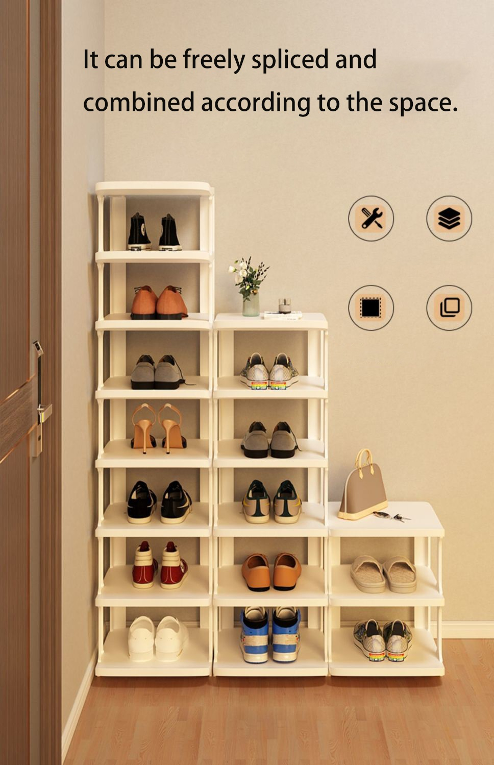 5/8 Tier Shoe Rack for HDB BTO Indoor Outdoor Plastic Shoe Storage ...