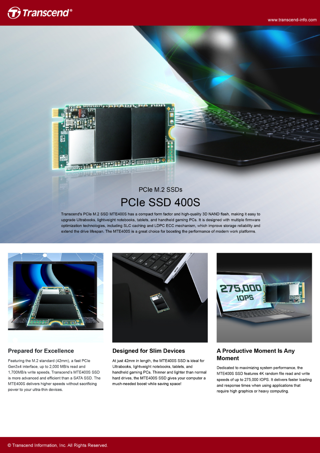 Transcend 256GB/512GB/1TB NVMe PCIe Gen3 x4 MTE400S M.2 2242 SSD Solid State Drive | Shopee ...