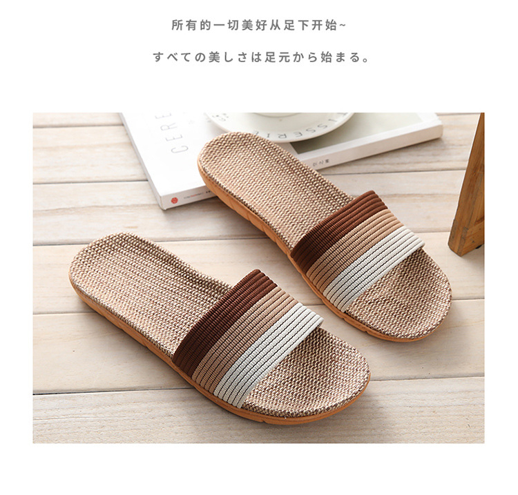 (SG Seller) Summer House Slippers Women Slipper Linen Silent Sweat ...