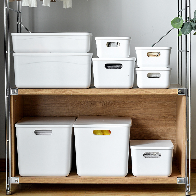 Easyhome.sg | JP White Stackable Storage Box with Lid | Plastic Closet ...