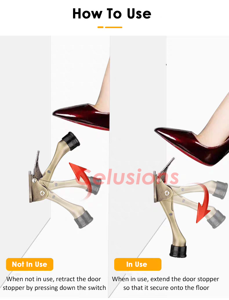 【SG Stock】 ️Step-On Foot Operated Door Stopper ️ Spring Loaded ...