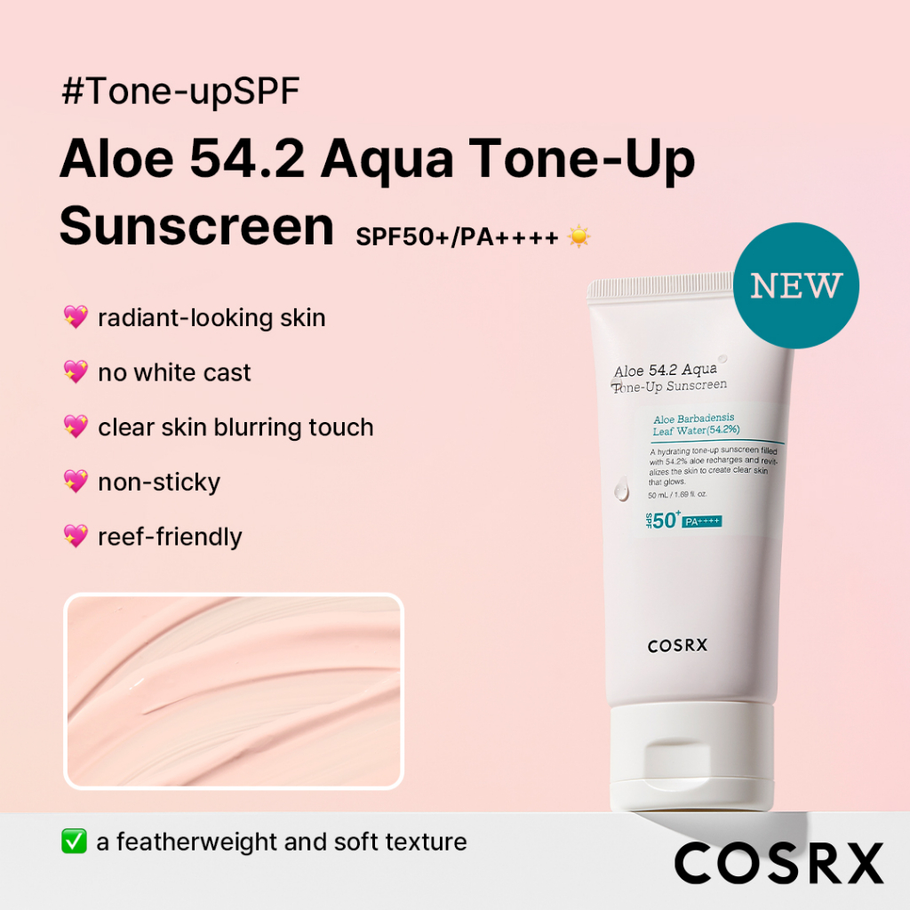 [COSRX] Aloe 54.2 Aqua Tone-up Sunscreen 50ml SPF 50+ PA++++, Brightening, Soothing, whitening ...