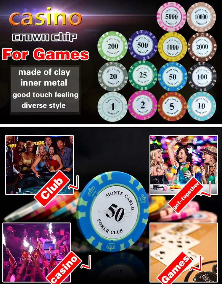 *Buy 100pcs Free 1 box*Monte Dollar Carlo Coins Golden Clay Poker Chips ...