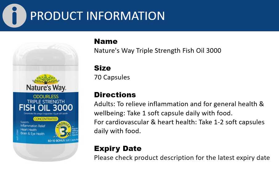Nature's Way Advanced Omega Triple Strength Fish Oil 70 Capsules ...