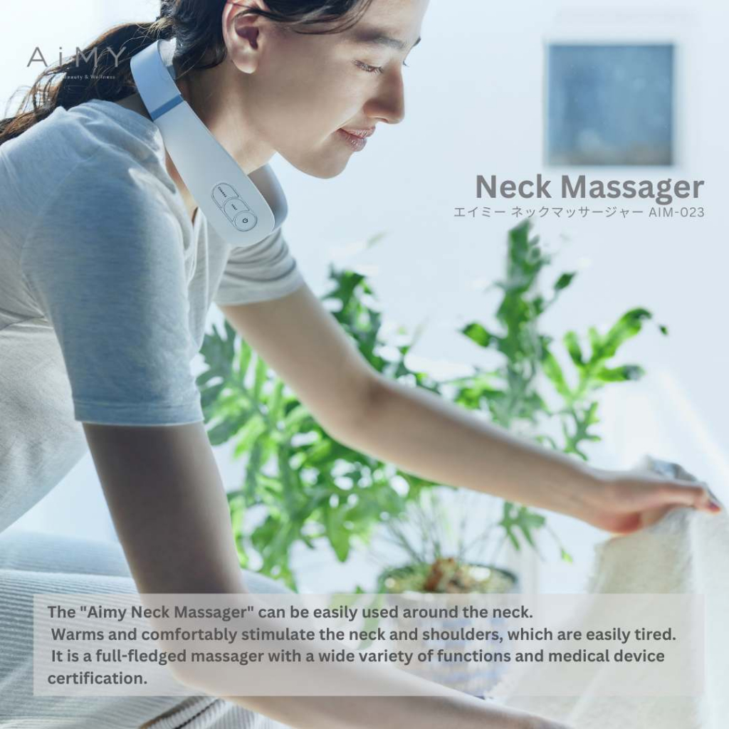 AiMY NECK MASSAGER ( Portable Cordless Massager, EMS Massager, Heat Therapy, Remote Control ...