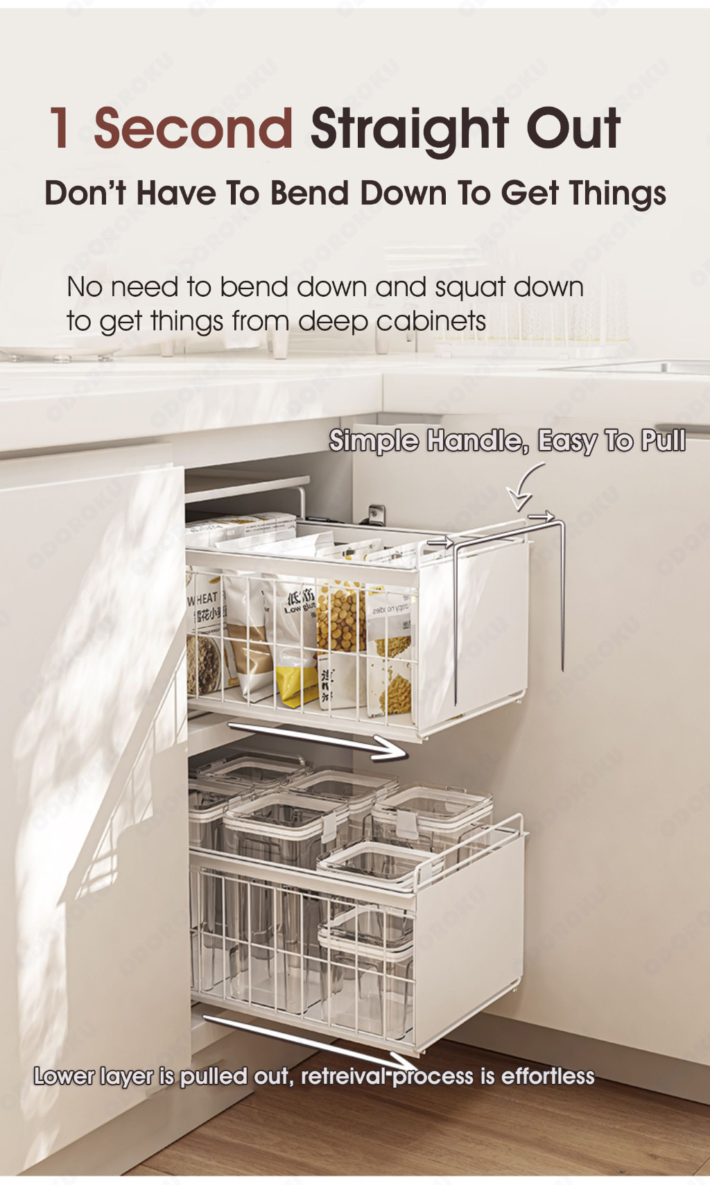 ODOROKU Stackable 2-Tier Under Sink Cabinets Organizer with Sliding ...