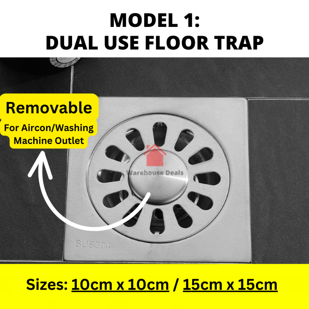 Quality Stainless Steel Floor Trap Floor Drain Black Silver | Anti ...
