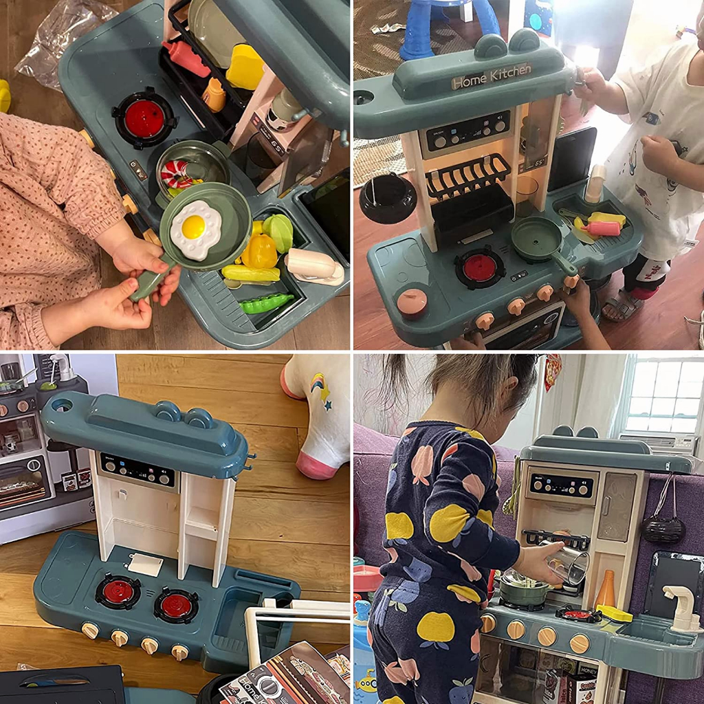 [SG]Kitchen Toy Playset For Toddlers 65/43/42-Pcs-Pretend Food, Real ...