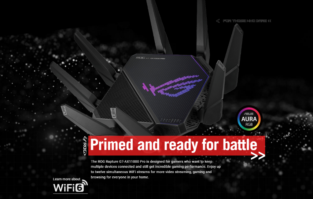 ASUS ROG Rapture GT-AX11000 Pro Tri-Band WiFi 6 Extendable Gaming ...