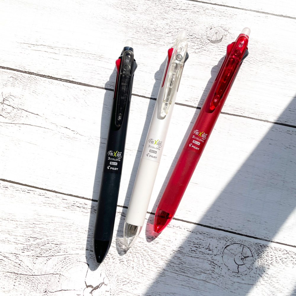 Pilot Frixion Ball 3 Slim 0.5mm 3 variation (Black Red White) LKFBS60EF ...