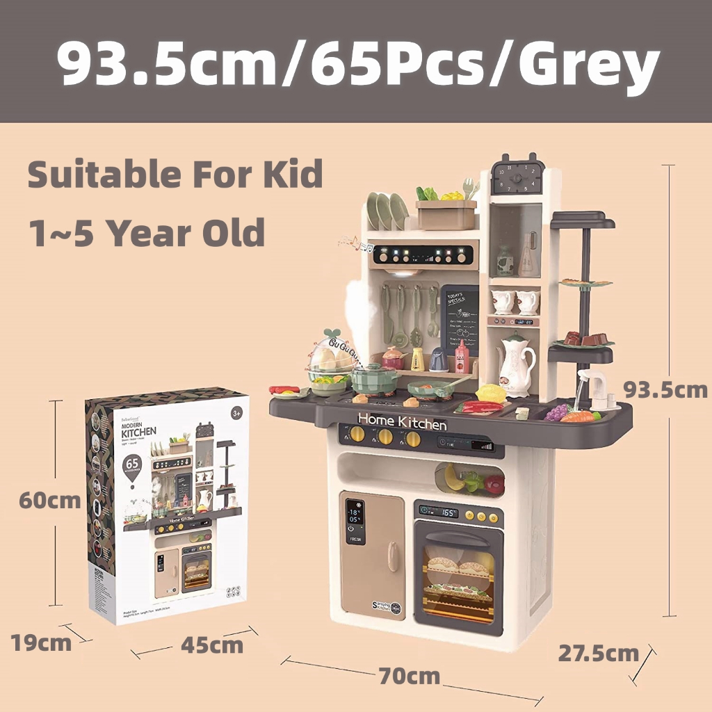 [SG]Kitchen Toy Playset For Toddlers 65/43/42-Pcs-Pretend Food, Real ...