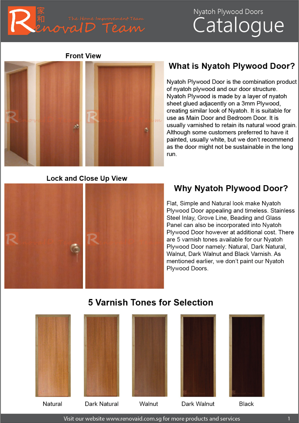 HDB Bedroom Door - Nyatoh Plywood Doors (Solid Core) for 3 Bedroom ...