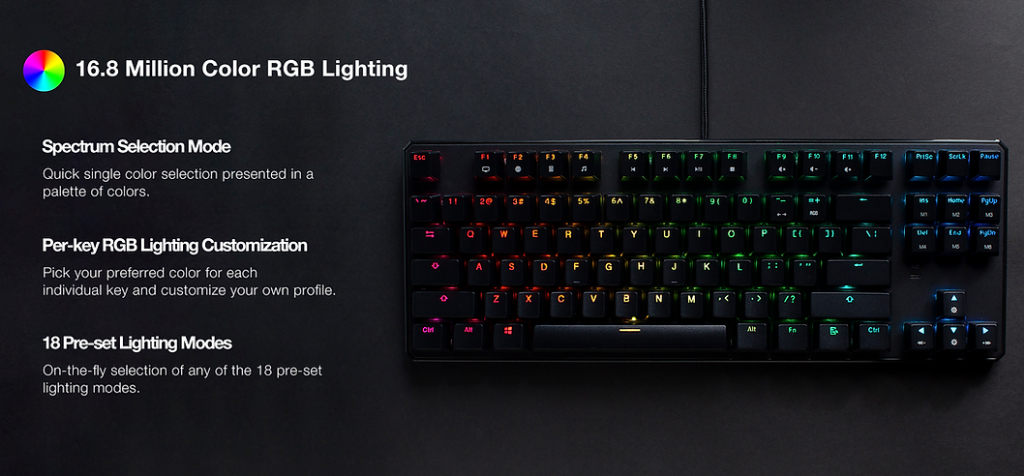 TECWARE Phantom 87 / 104 RGB Mechanical Gaming Keyboard in 3 Color ...