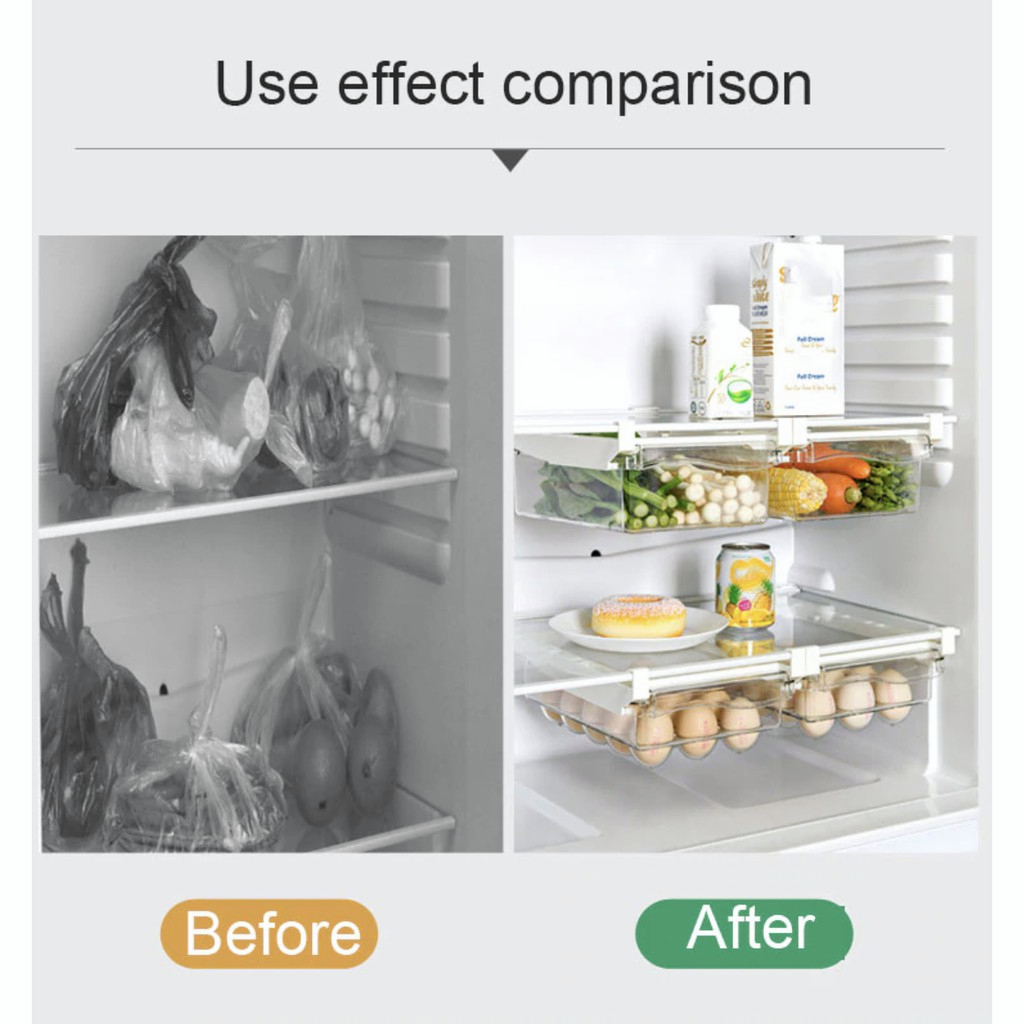 Fridge Organizer Refrigerator Drawers Egg Holder Freely Pullable Egg ...