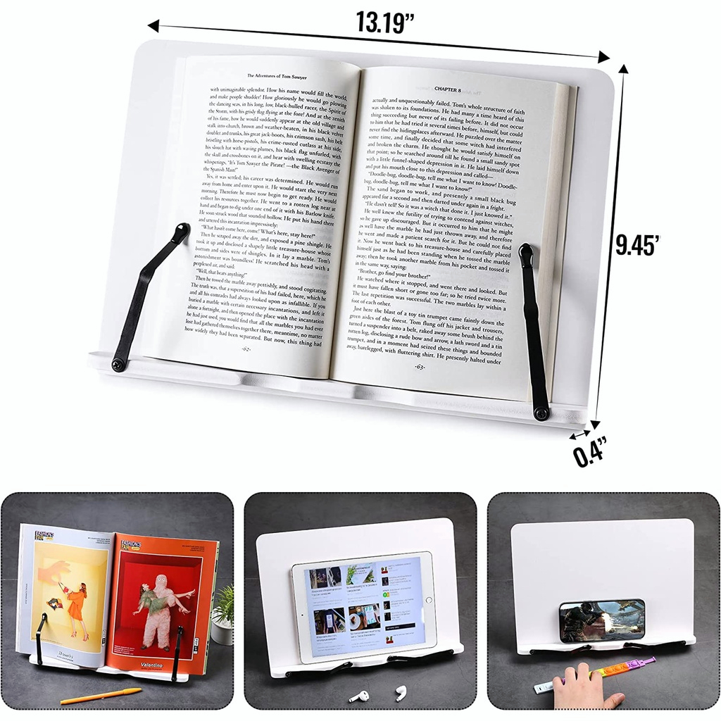 Foldable Large Book Stand with 5 Adjustable Angles for Music Book ...