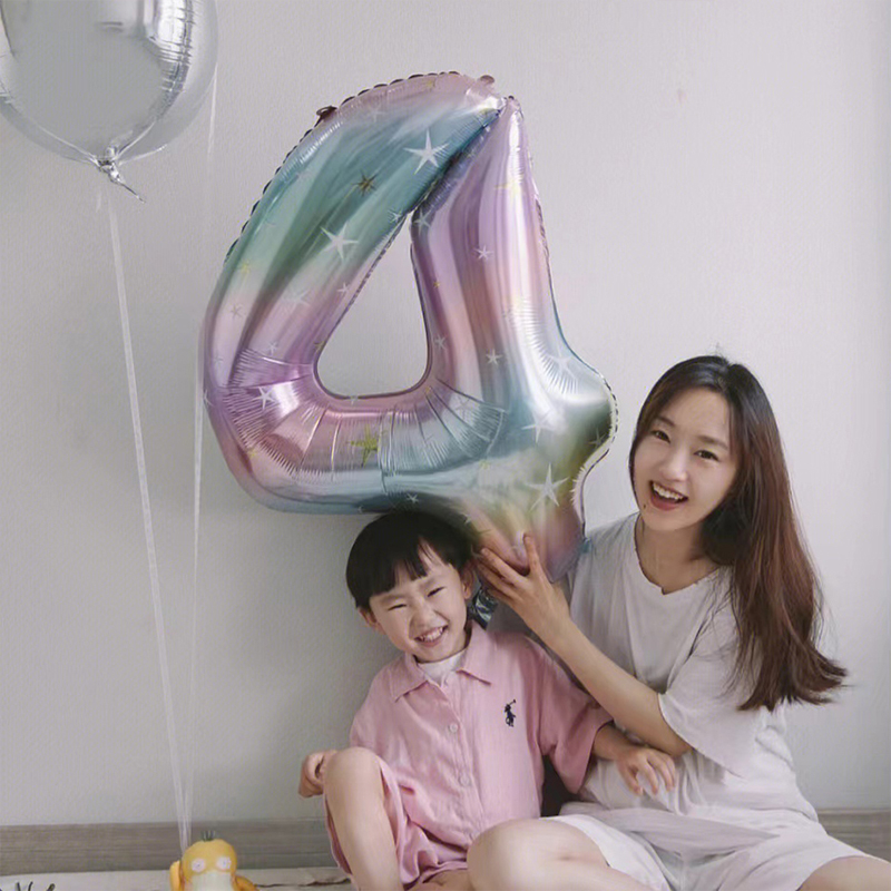 40 inch pastel rainbow Number balloon birthday balloon for party ...
