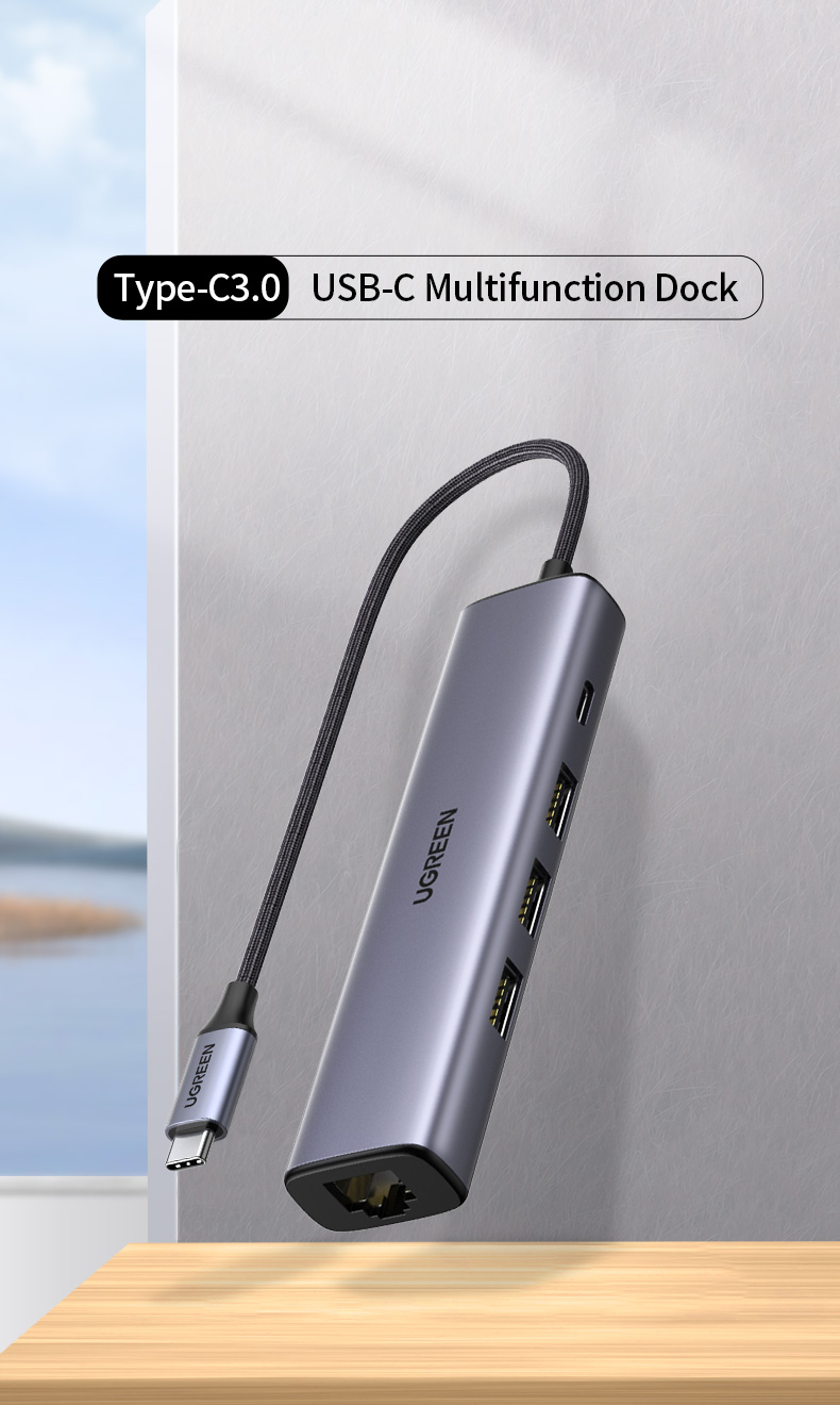 UGREEN USB C Ethernet Adapter Hub with RJ45 10/100/1000 Gigabit ...