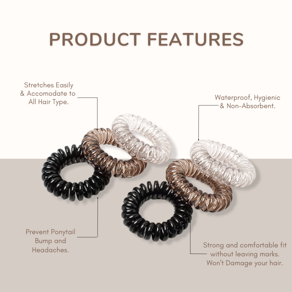 mixshop Spiral Coil Telephone Wire Elastic Hair Ties/Rubber Band[SG ...