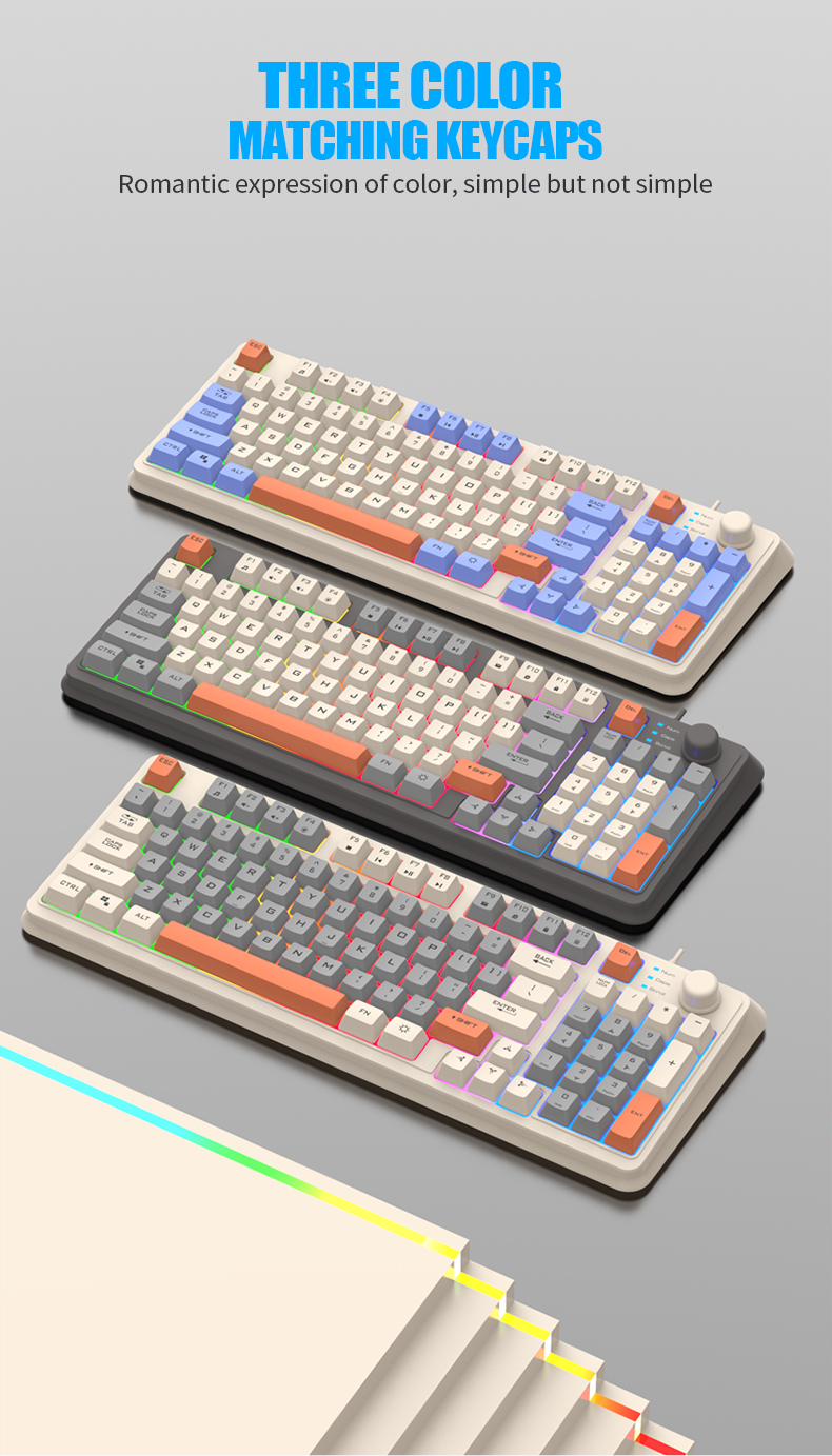 XunFox Wired Gaming Keyboard RGB 19 Non-Conflict Keys with Volume ...