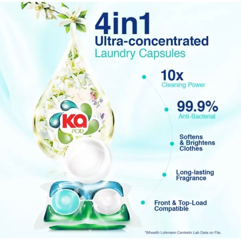 [🔥FREE SHIPPING🔥]KA 4 in 1 washing capsule Pod Antibacterial Laundry ...