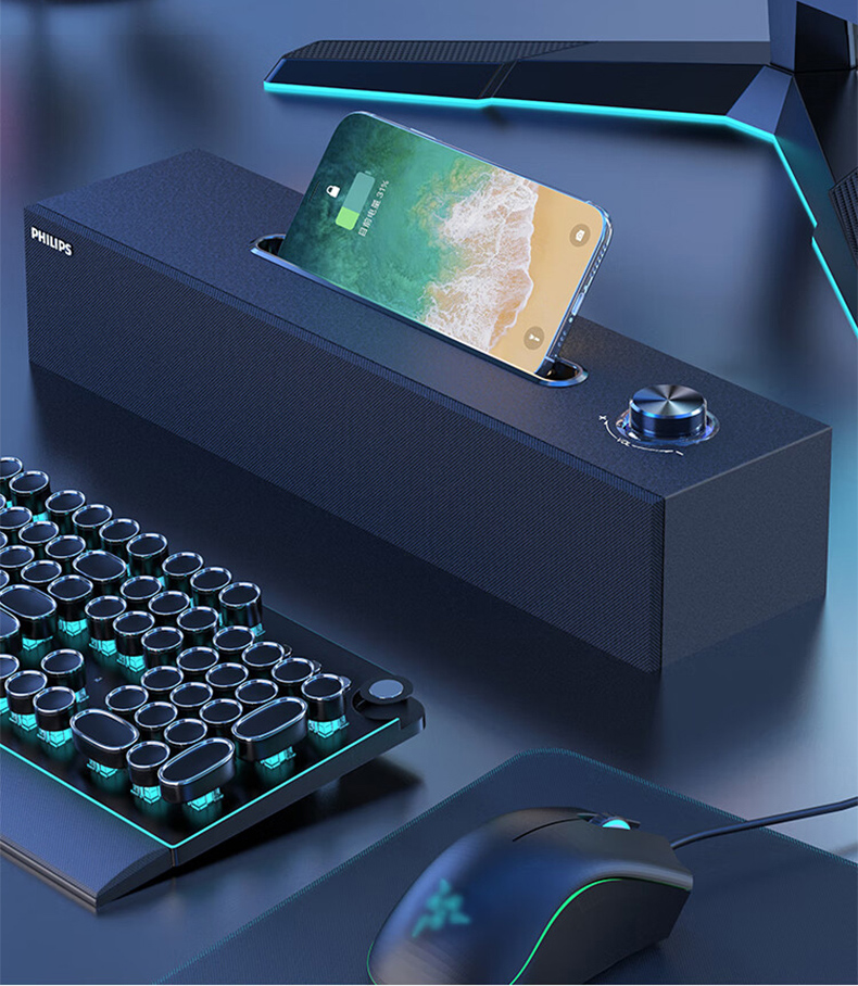 Philips Mini Surround Soundbar Speaker System with Wireless Bluetooth 5 ...