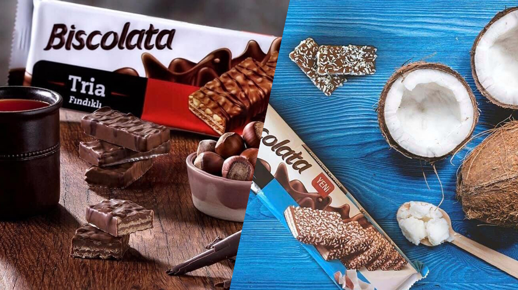 (100g) Biscolata Tria Wafer with Hazelnut / Coconut Hanuta Loacker ...