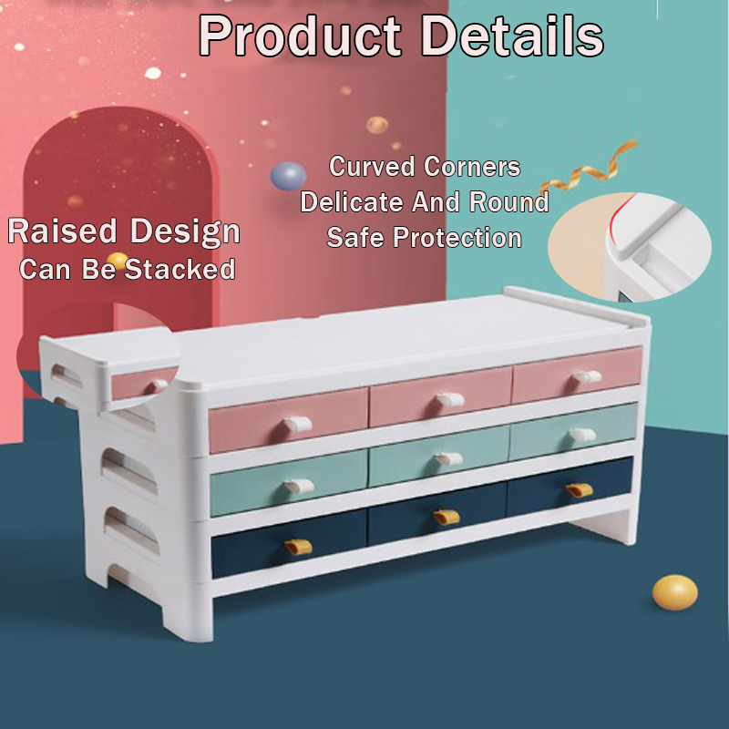 Ayuqi® Desktop Stand with Drawer Monitor Stand Plastic With Keyboard ...