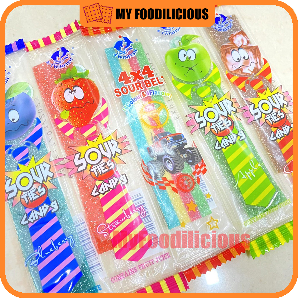 Sour Ties Sour Belt Candy Twinfish 40pcs*HALAL* Sweet Candy Party ...