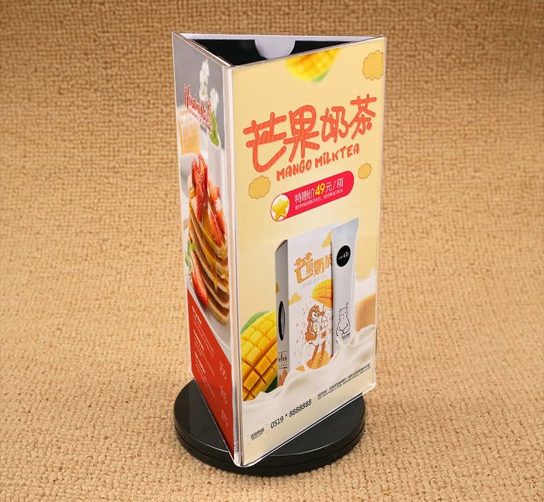 Triangle Menu Stand / Table Menu Display Holder, 360% Rotation 360 ...