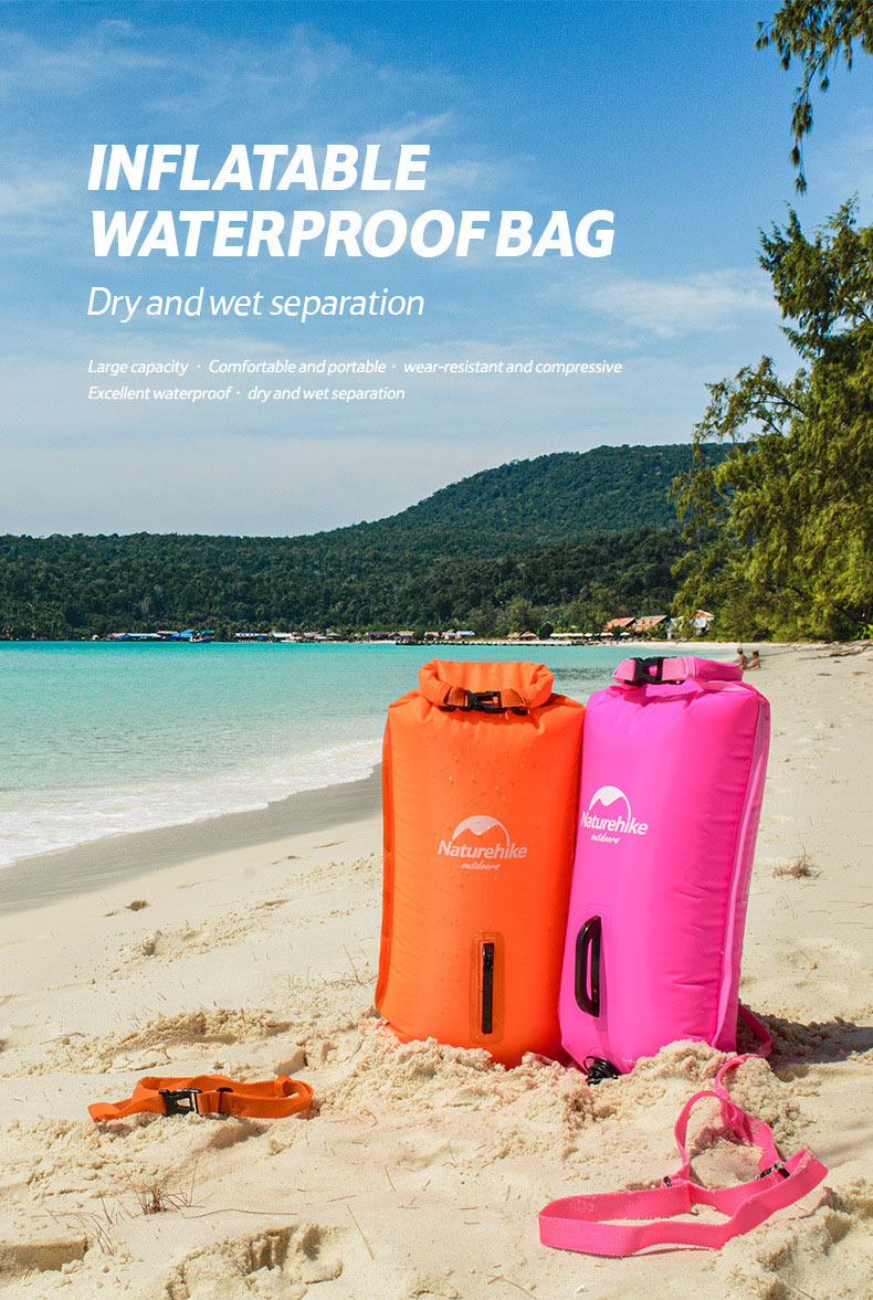 Naturehike 18L Triple Inflatable Waterproof Bag Snorkel Swim Bag Beach ...