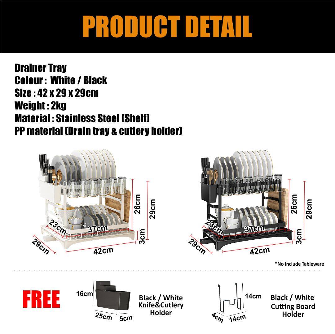 【SG Stock】Plate rack Dish rack Dish drying rack with Holder Dish ...