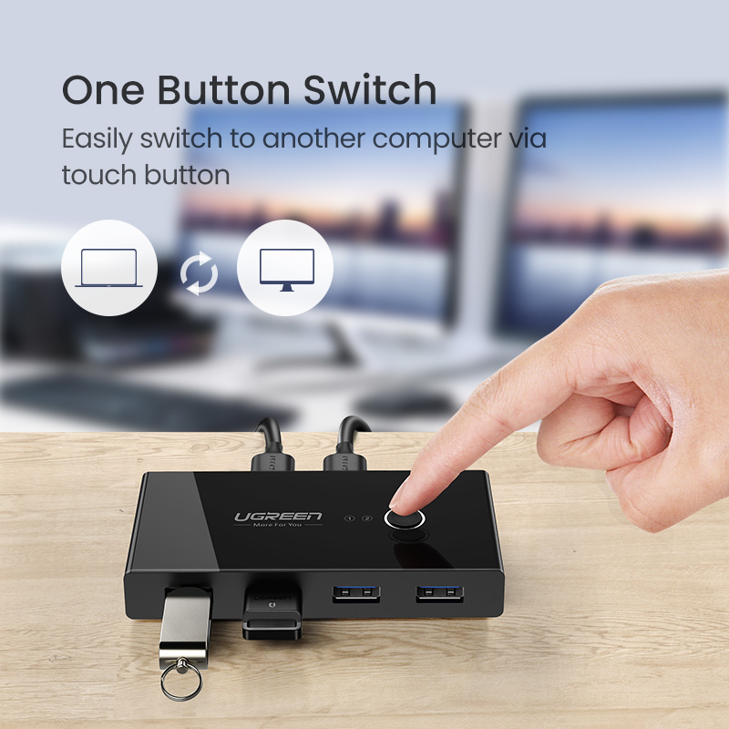UGREEN KM Switch USB Switch USB 3.0 2.0 for PC Laptop 2 Computers ...