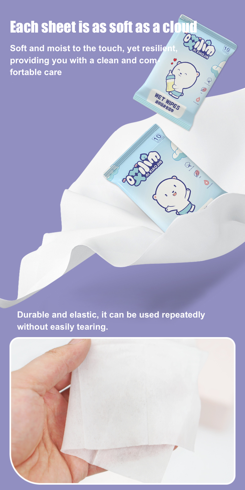 [SG Stock] Portable Small Pack Wet Wipes 10pcs/pack, Safe Soft Wet ...