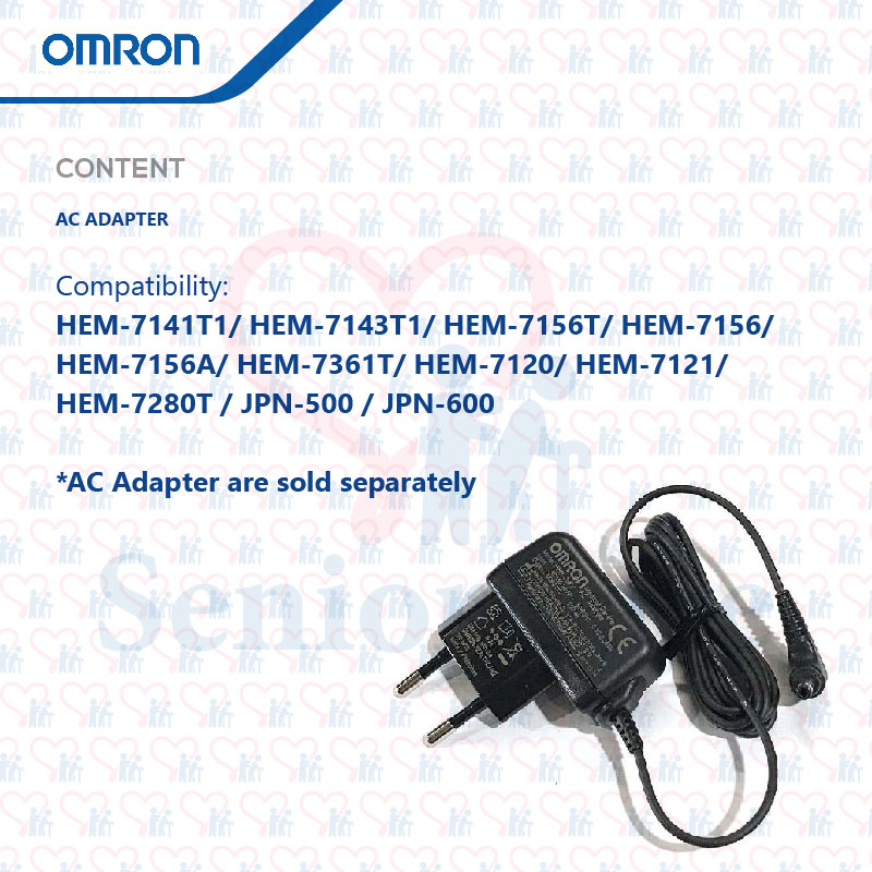 *Official Dealer* Omron HEM Blood Pressure Monitor AC Adapter HHP-CM01 6V DC 700mA Power 7120 ...