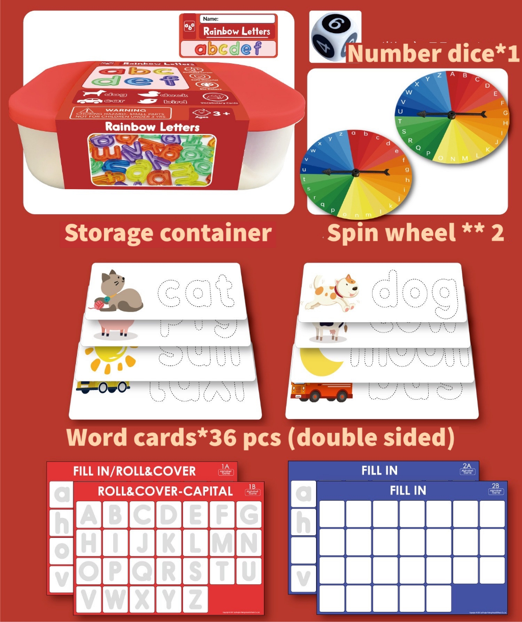 Kids Toys Rainbow Letters Alphabet Upper & Lower Case Letters set ...