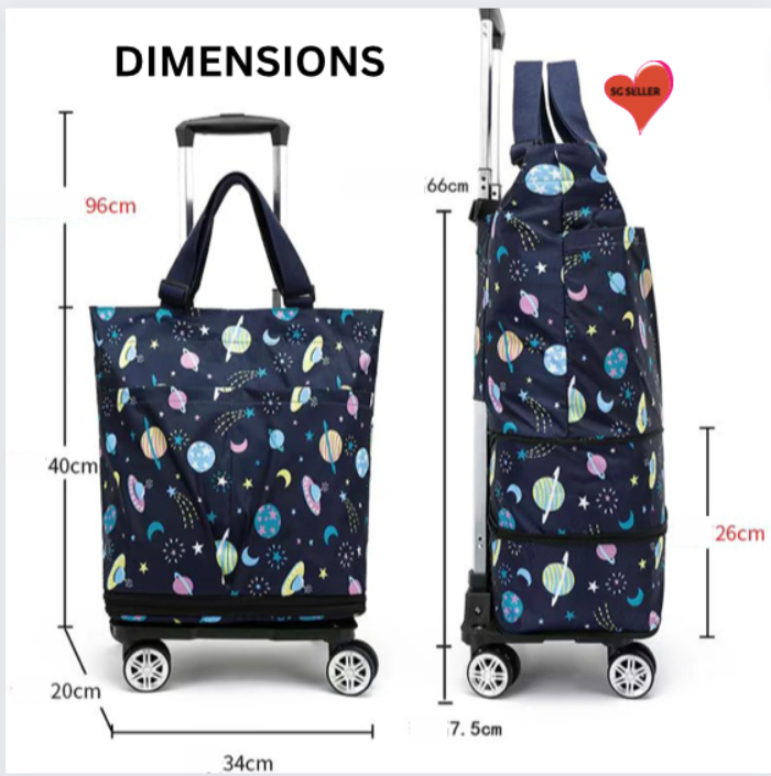 Marketing Shopping Trolley with Foldable and Extendable Bag | Shopee ...