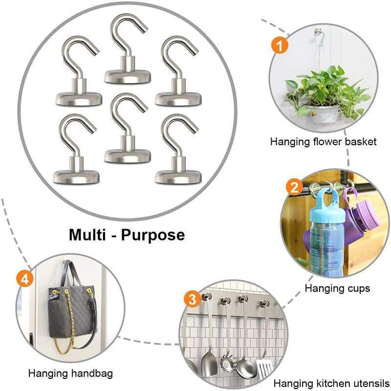 Strong Magnetic Hook Duty Magnet Holder Wall Hanging Hanger Magnetic ...