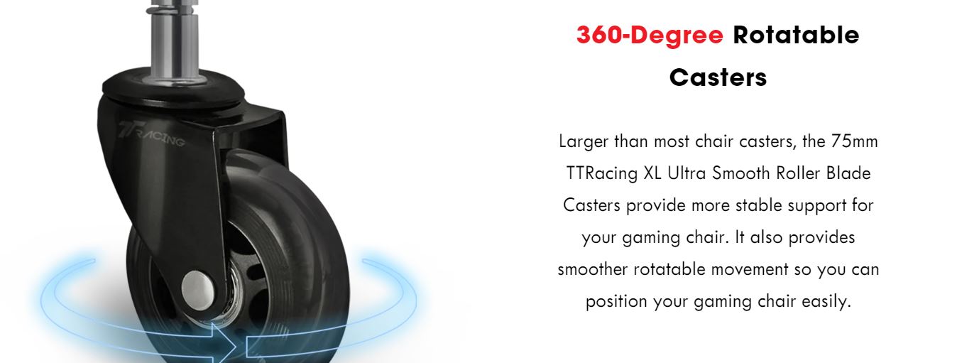 TTRacing Gaming Chair Castors Wheels Office Chair Roller Casters - Set ...