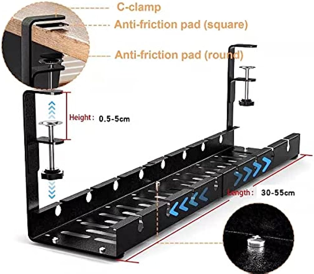 Extendable Under Desk Cable Management Tray,Retractable Cord Organizer ...