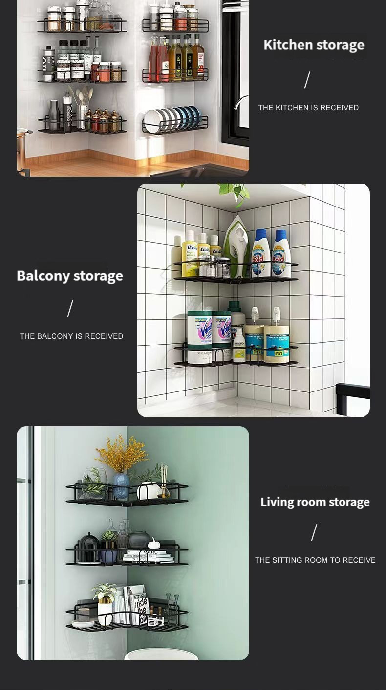[🇸🇬SG Stock]NO Punching Bathroom shelf/Kitchen Shelf/Toilet racks ...