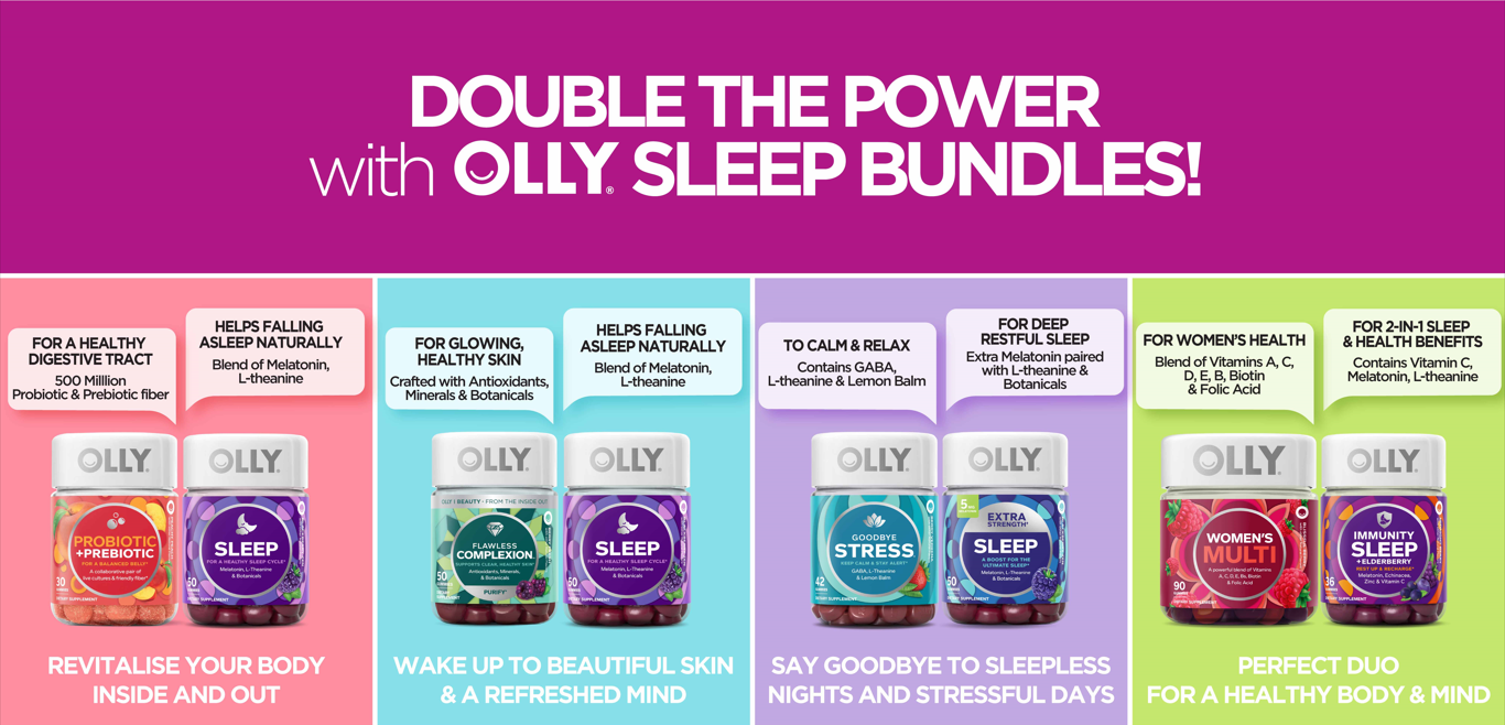 [Bundle of 2] Bye Bye Stress Combo-OLLY Sleep Extra Strength (EXP: 07/ ...