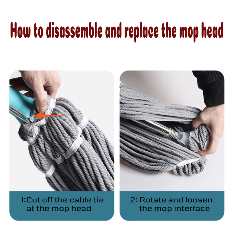 Telescopic Self Wringing Mop Twist Drying Mop Extendable Floor Cleaning ...