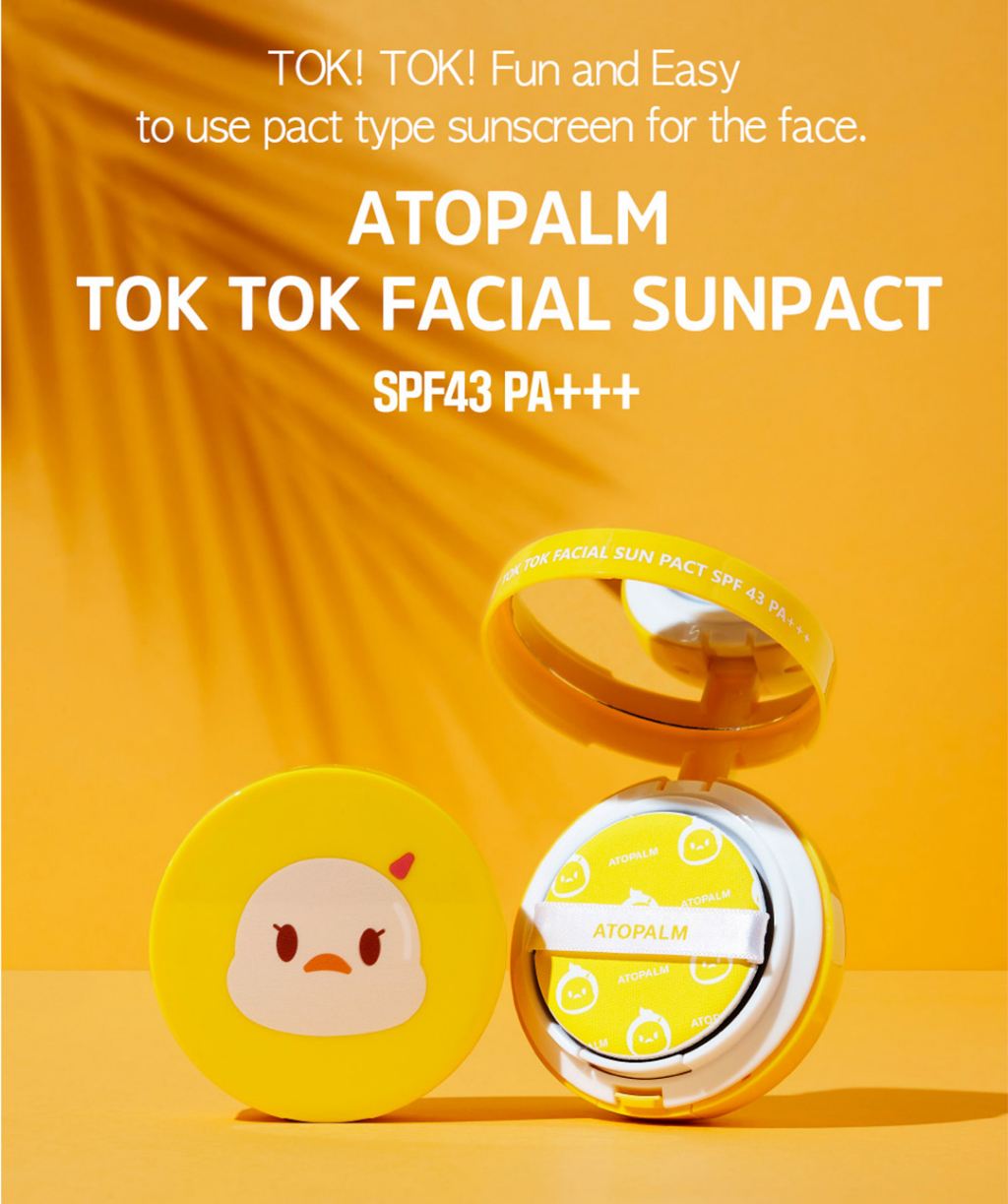 ATOPALM Tok Tok Facial Sun Pact SPF43 PA+++ / Sunblock / Lightweight ...