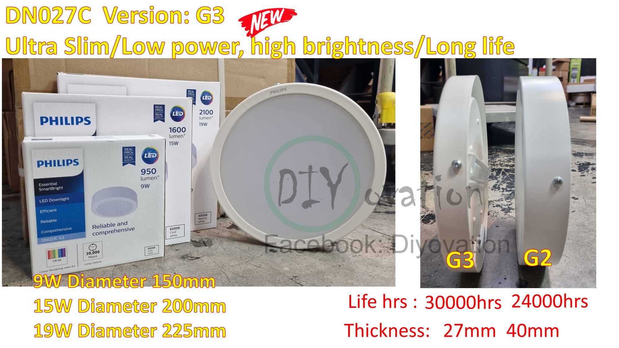 Philips 9W/15W/18W/19W/ 23W DN027C LED Ceiling Light/ High Brightness ...