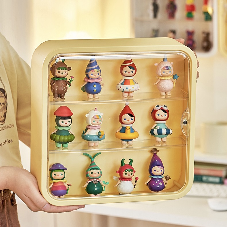 Wall Mounted Figurine Display Box 3 Layer Punch Free Showcase Blind ...