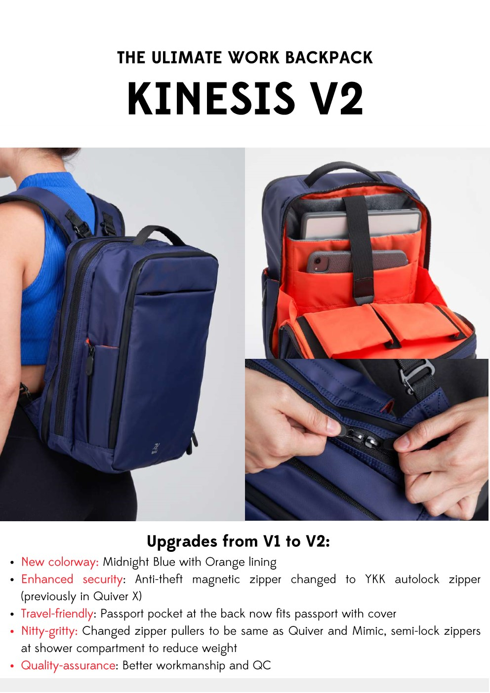 BOLD Kinesis V2 18L Ultimate Work Backpack (Proudly Singapore) | Shopee ...