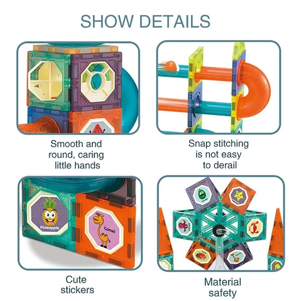 DIGE Magic Magnetic Blocks 96Pcs Magnetic Marble Run Set | 3D ...
