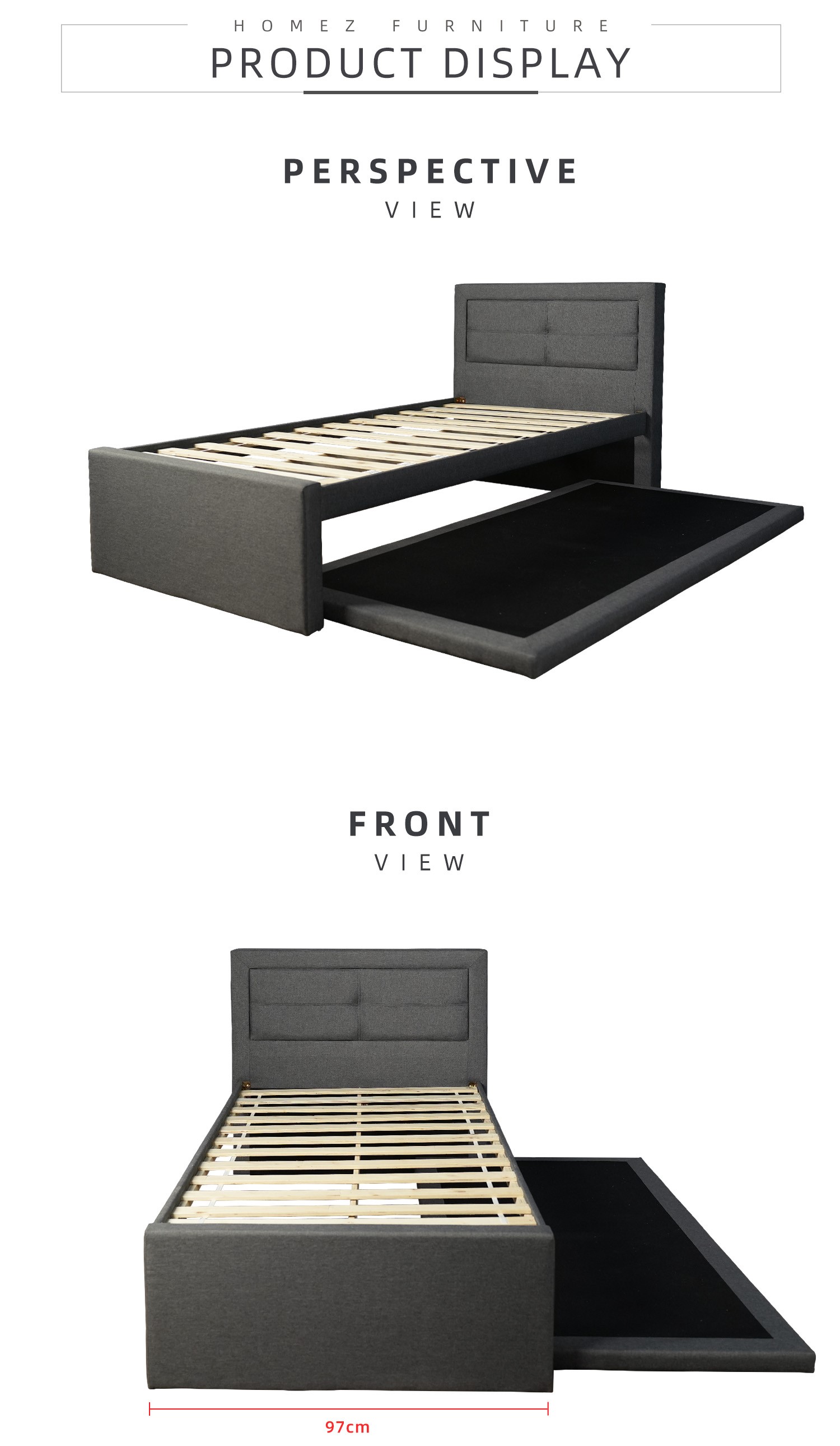 [FREE INSTALLATION] Homez Divan Single Size Bed Frame Pull Out Bed ...