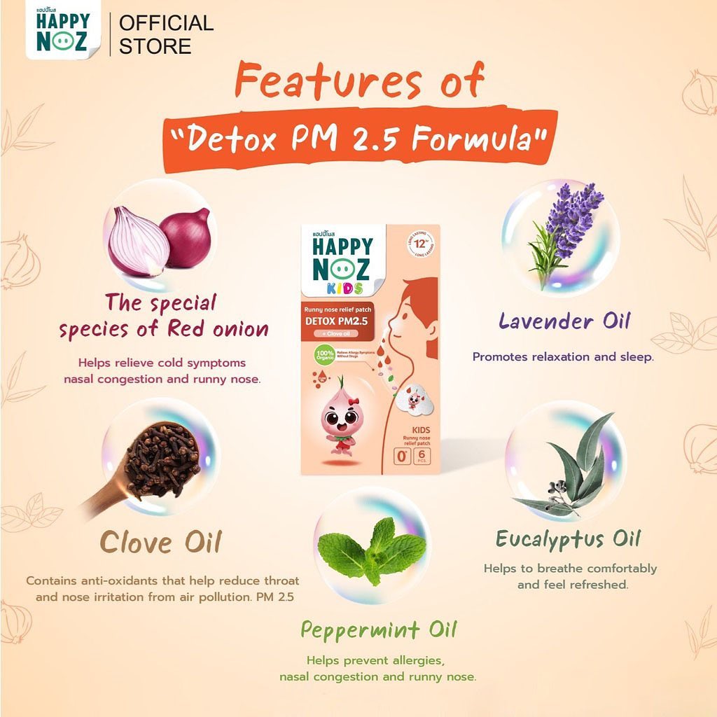 Happy Noz Organic Onion Sticker Patch / Onion Oil - Relieve Colds, Nose ...