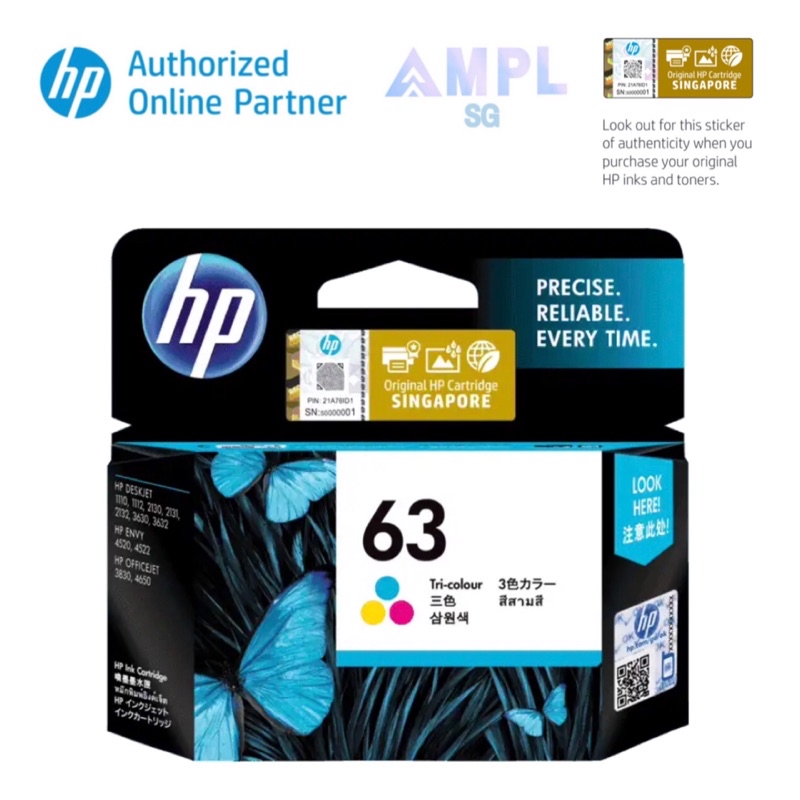 Genuine HP 63 Black, HP 63 Tri-color, HP 63XL Black, HP 63XL Tri-color ...
